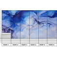 Paper Wall Art Modern Wallpaper Blue Marble Wall Decor Silver Mural