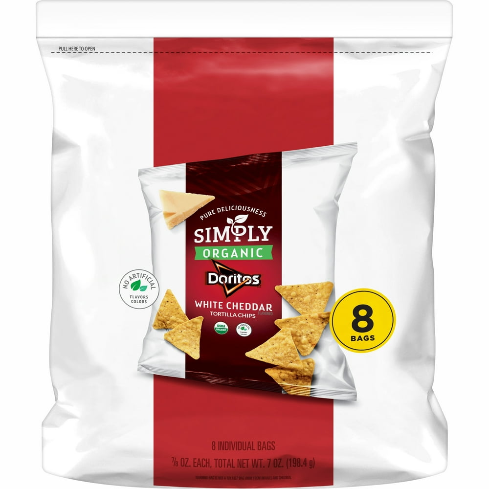 Simply Organic Doritos White Cheddar Flavored Tortilla Chips, 0.875 oz ...