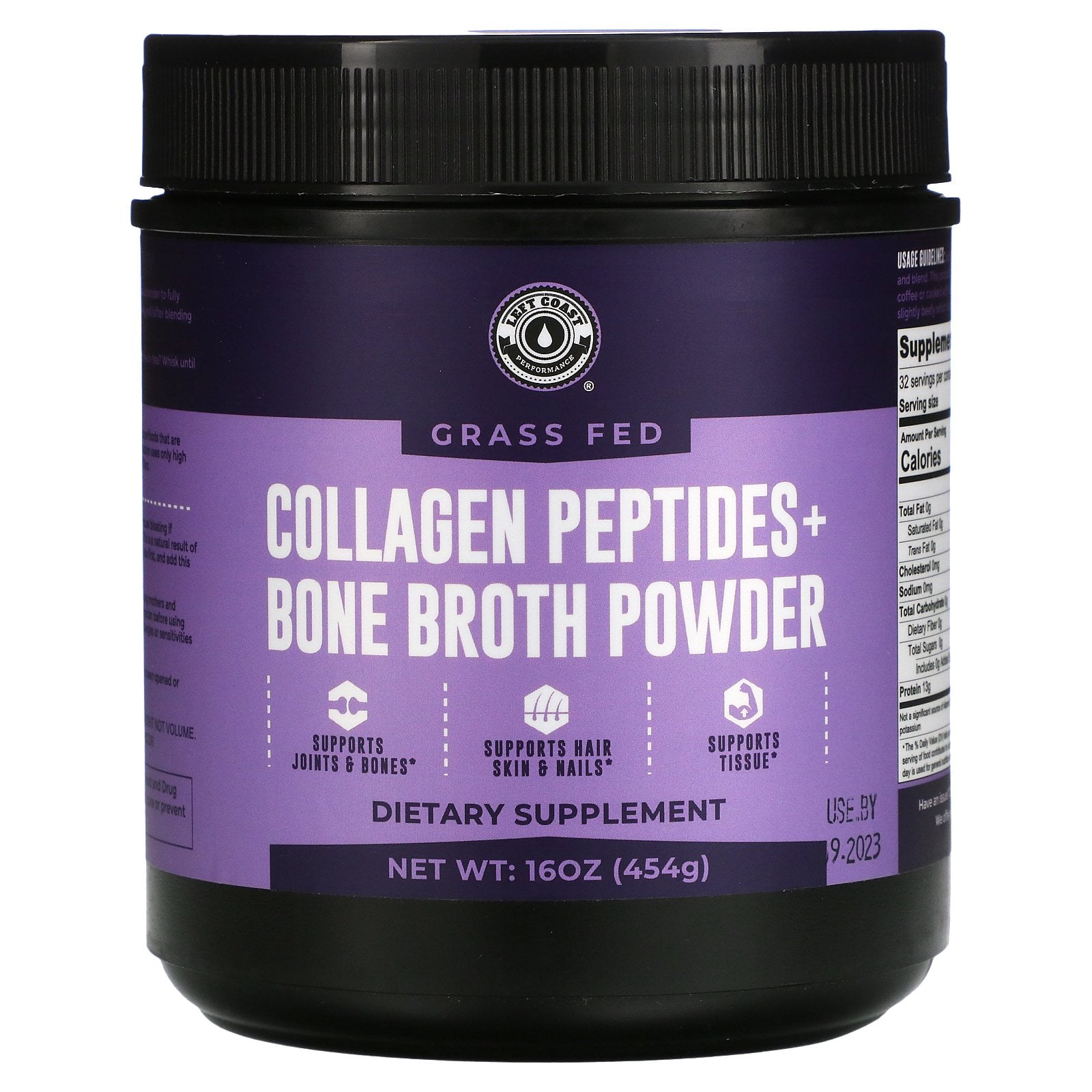 Left Coast Performance Collagen Peptides Powder Organic with Organic ...