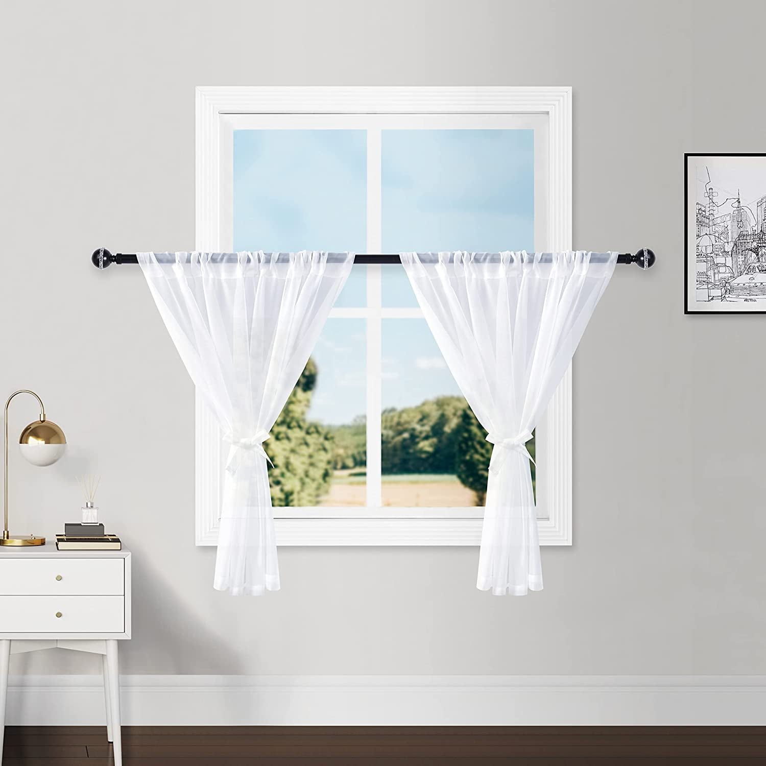 Click here for Siabc-Short White Sheer Curtains 36 Inches Length... prices