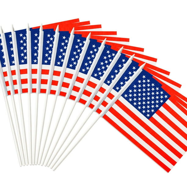 Anley USA United States Mini Flag 12 Pack - Hand Held Small Miniature ...