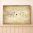 USA to Liberia Map Canvas Wall Art 8x12 inch -USA to Liberia Map ...