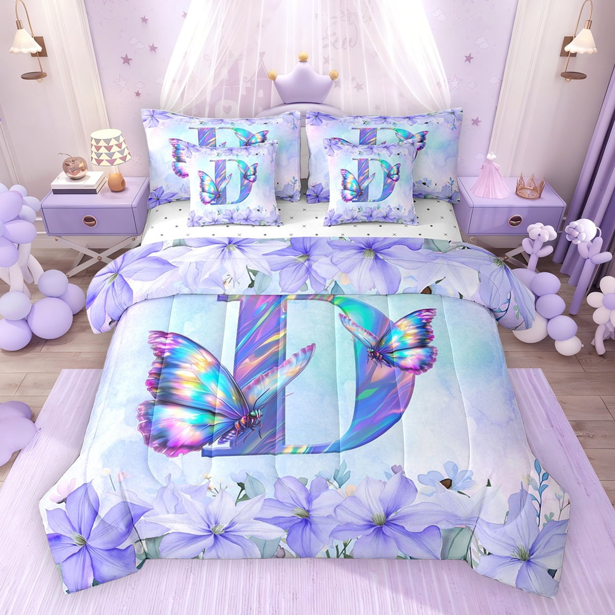 Click here for Manfei Erosebridal Purple Butterfly Twin Bedding S... prices