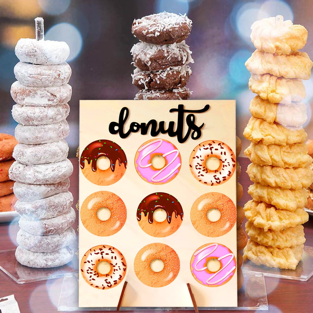 1Set Wood Doughnuts Wall Stands, Display Board For Sweets Tables ...