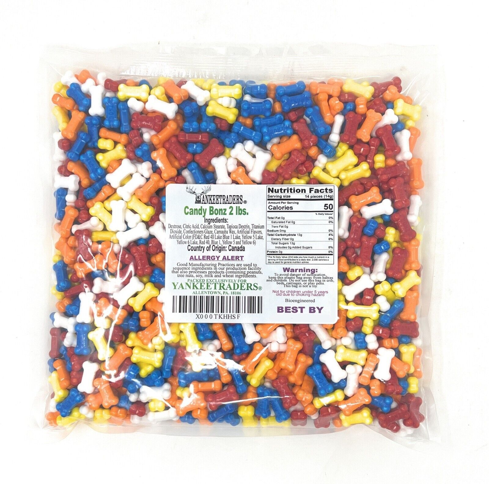 YANKEETRADERS® Bonz Assorted Dog Bone Shaped Candy - 2 lbs. - Walmart.com