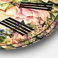 Designart 'Pink Flower Pattern on White' Traditional wall clock ...
