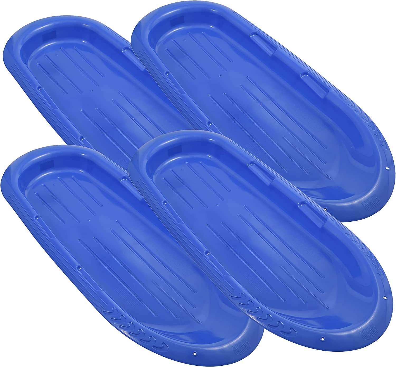 Superio Pack of 4 Toboggan Snow Sleds for Kids and Adults, 48" Heavy ...