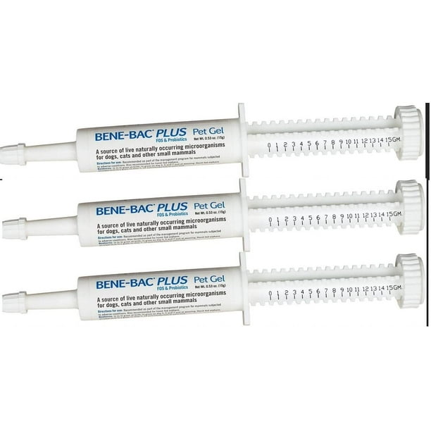(3 Pack) Bene-Bac Plus Probiotic Pet Gel 15g Each X 3 Syringes ...