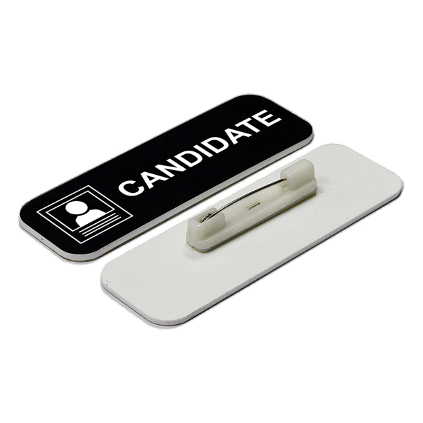 Candidate 1 x 3" Name Tag/Badge, Black, (3 Pack) - Walmart.com