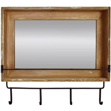 Clavie Rustic Metal Framed Farmhouse Style Rectangular Mirror, 40*26 ...