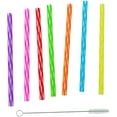 Jacent BPA-Free Plastic Reusable Kids Straws, 24 Pack with Cleaning ...