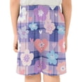 BZSMCE Adjustable Drawstring Casual Shorts With Floral and Heart Plaid ...
