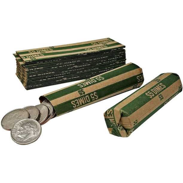 J Mark 100 Dime Coin Roll Wrappers , MADE IN USA, J Mark Coin Deposit ...
