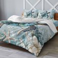 4 Piece Duvet Cover Set Cal king, Sea Turtle Starfish Marine Life Soft ...