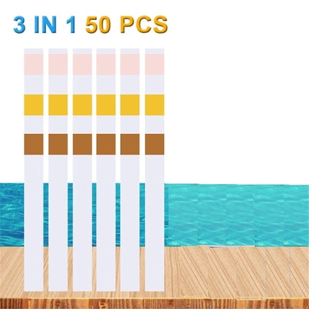 TopOne 50pcs 3-in-1 Water Test Paper Water Quality Test Chlorine Dip ...