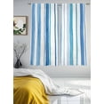 Blue Teal Striped Sheer Curtains for Living Room Bedroom Farmhouse ...