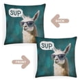 Cushion Case Cartoon Alpaca Wearing Sunglasses Modern Sofa Throw Pillow ...