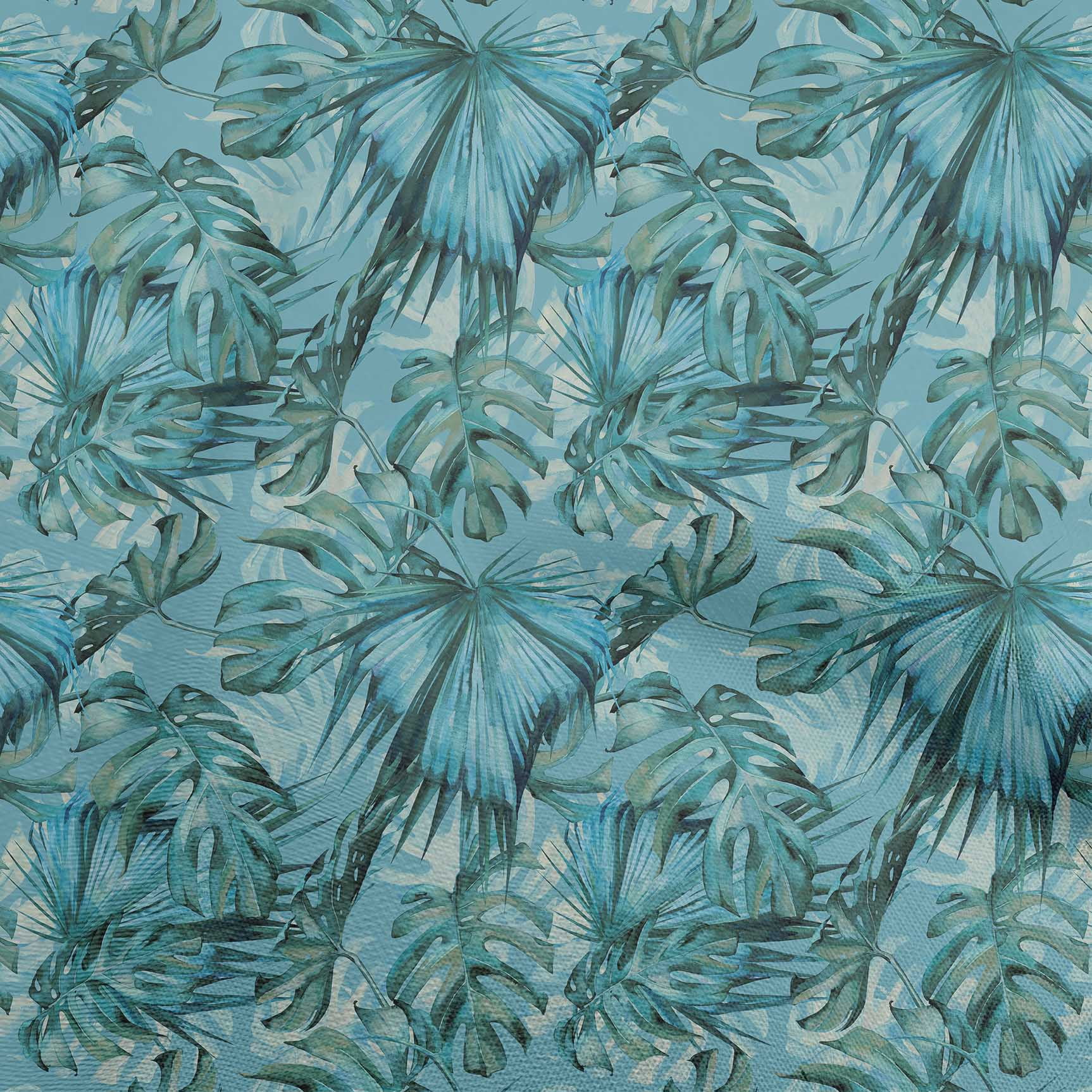 oneOone Silk Tabby Teal Blue Fabric Tropical Diy Clothing Quilting ...