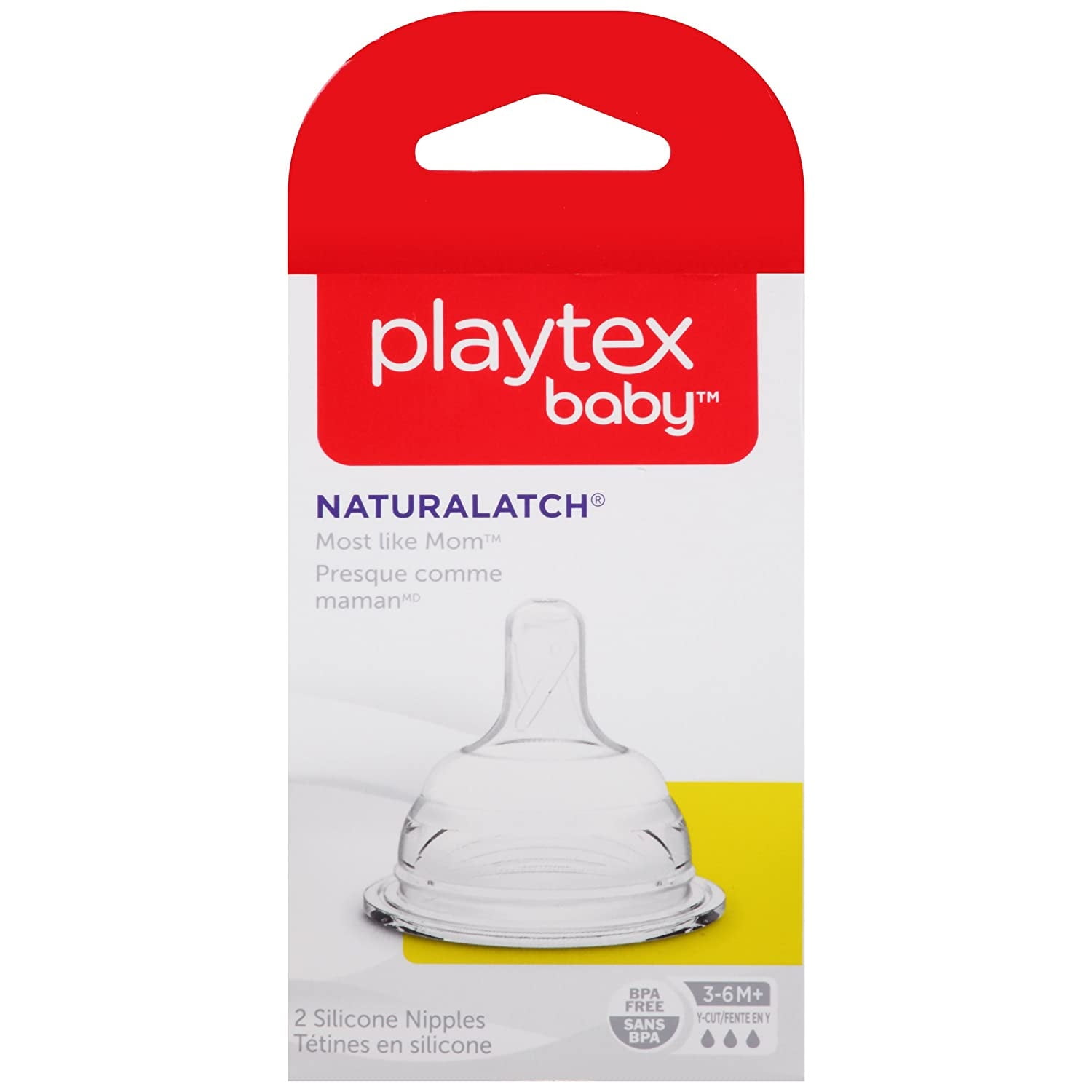 Playtex Baby NaturaLatch Most Like Mom Silicone Nipples, 3-6M+, Y Cut ...
