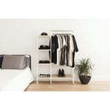 IRIS USA Garment Rack with Wooden Shelves for Hanging Clothes and ...
