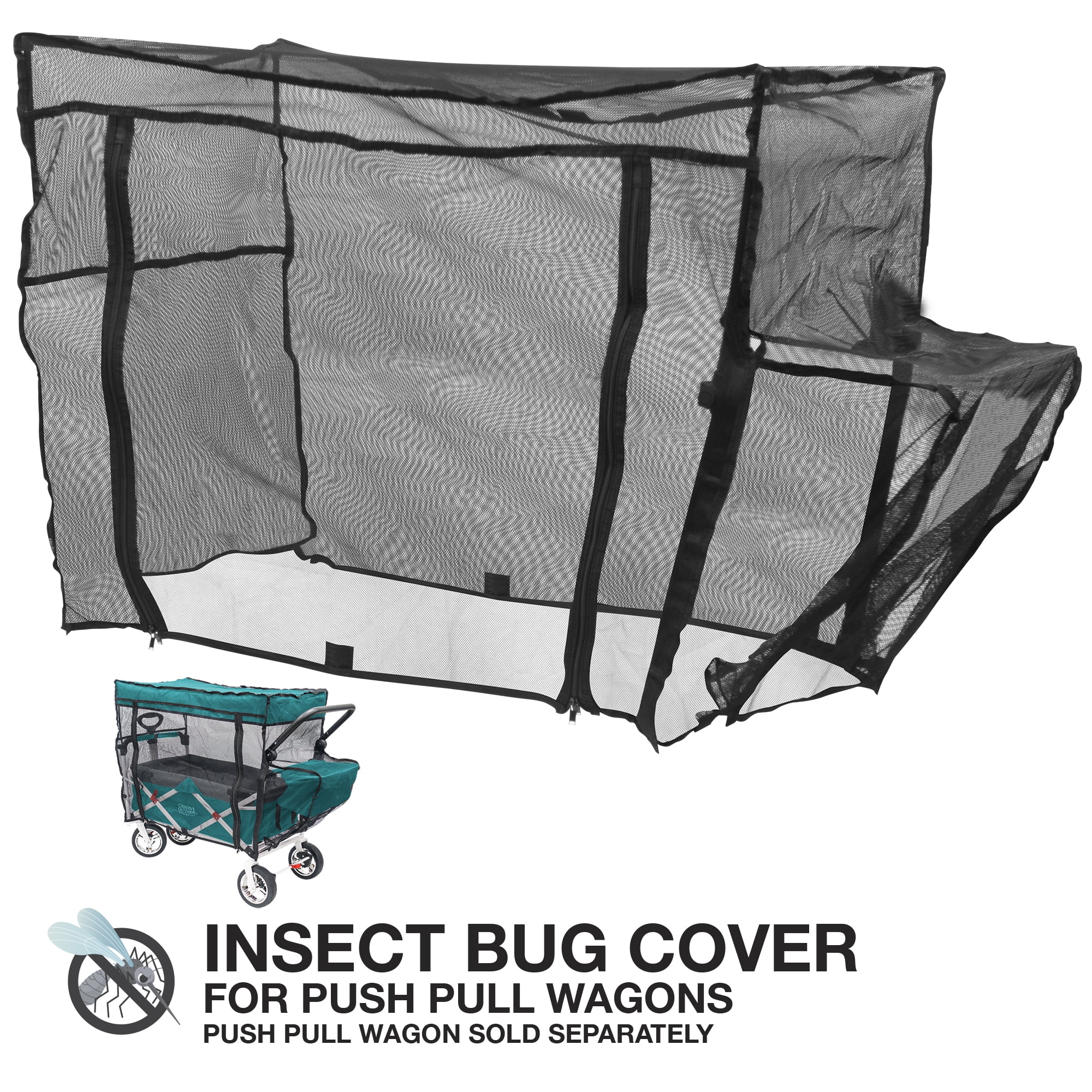 CREATIVE OUTDOOR Bug Net Cover w/ Zippered Opening for Push Pull ...