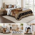 90x96in Quilt Bedding Set, Farmhouse Flower Cow Lightweight Coverlet ...