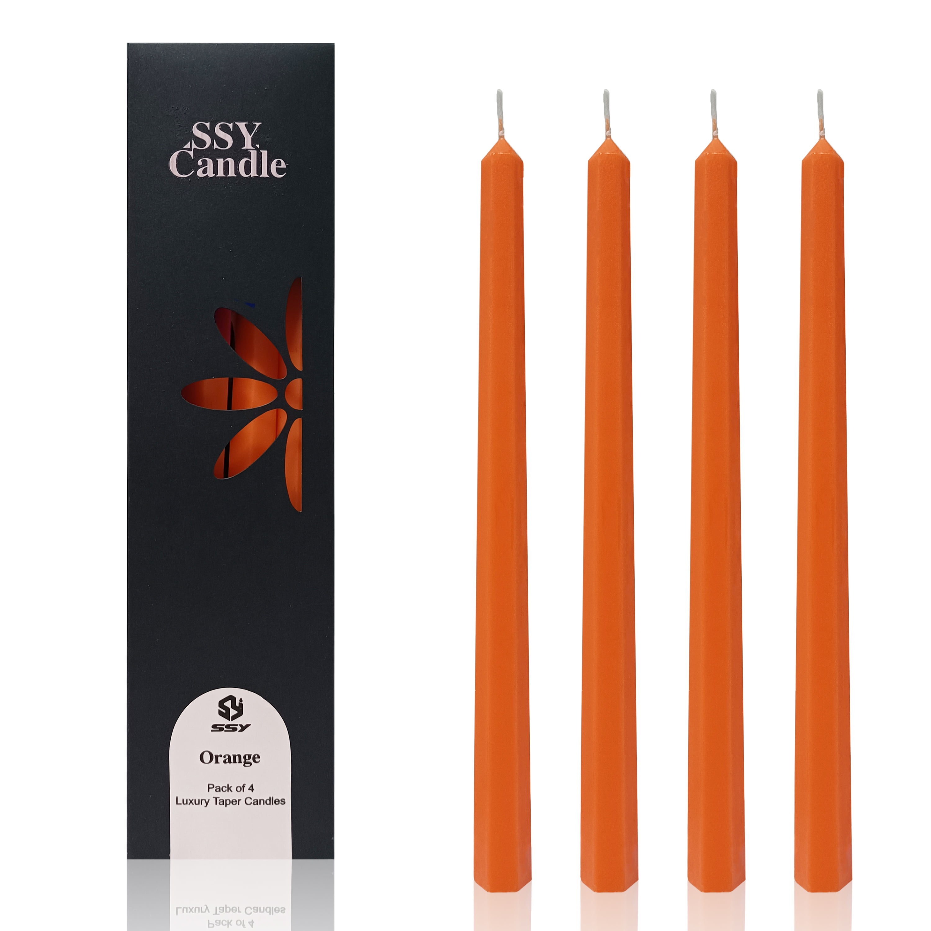 XINAOBAOLUO 11.8 inch Orange Christmas candles Sticks Unscented Taper ...