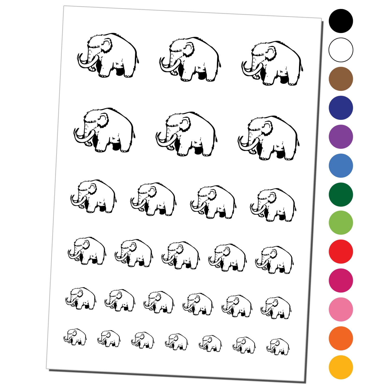 Fuzzy Fluffy Wooly Mammoth Water Resistant Temporary Tattoo Set Fake ...