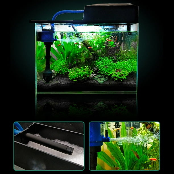 Silent Aquarium 3 In 1 Filter Oxygen Pump Submersible Aquatic Filter ...