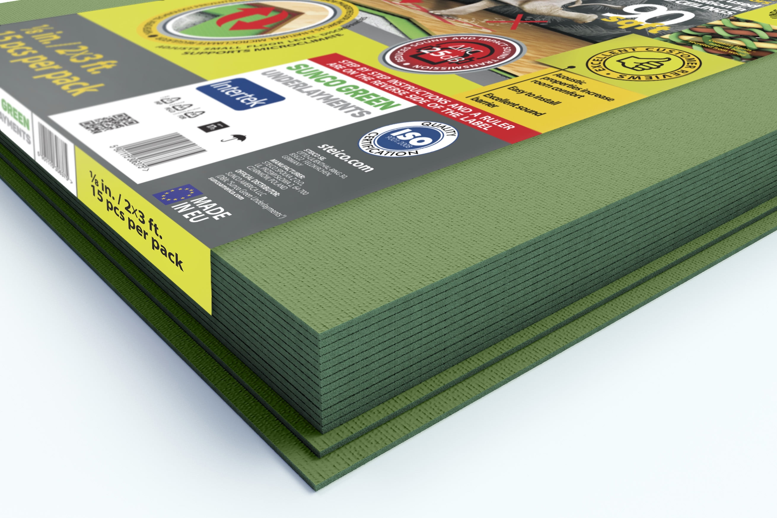 STEICO Wood Fiber Underlayment 3mm, 1/8 inches, 90 Square Feet ...