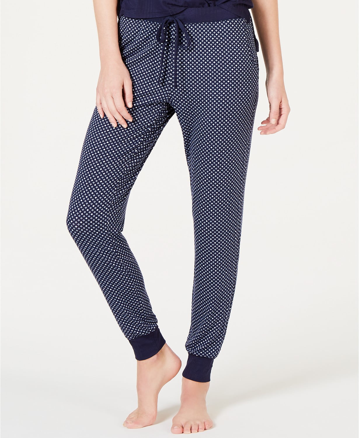 Alfani Women's Cuffed Pajama Bottoms Diamond Dot, Navy, XXXL - Walmart.com