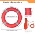 28in Boat Safety Throw Ring, 5.5lb Standard Life Ring with 98.4ft Water Floating Lifesaving Rope ...