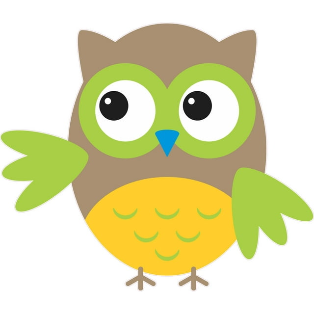 StickerTalk Green and Yellow Owl Vinyl Sticker, 9 inches x 10.5 inches ...