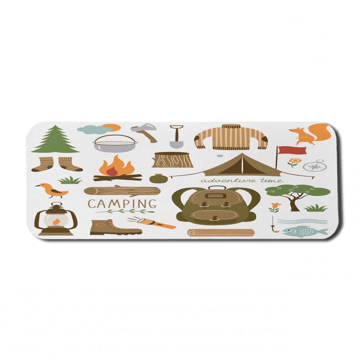 Adventure Computer Mouse Pad, Camping Equipment Sleeping Bag Boots ...