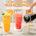 2Pack 40OZ Glass Tumbler with Handle,Glass Cup with Lid and Straw ...