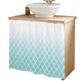 Aqua Ombre Stripe Cabinet Curtains 35"W x 35"L, Modern Abstract Art ...