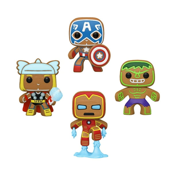 Funko Pop! Heroes: Marvel Holiday - Gingerbread Vinyl Figure 4-Pack ...