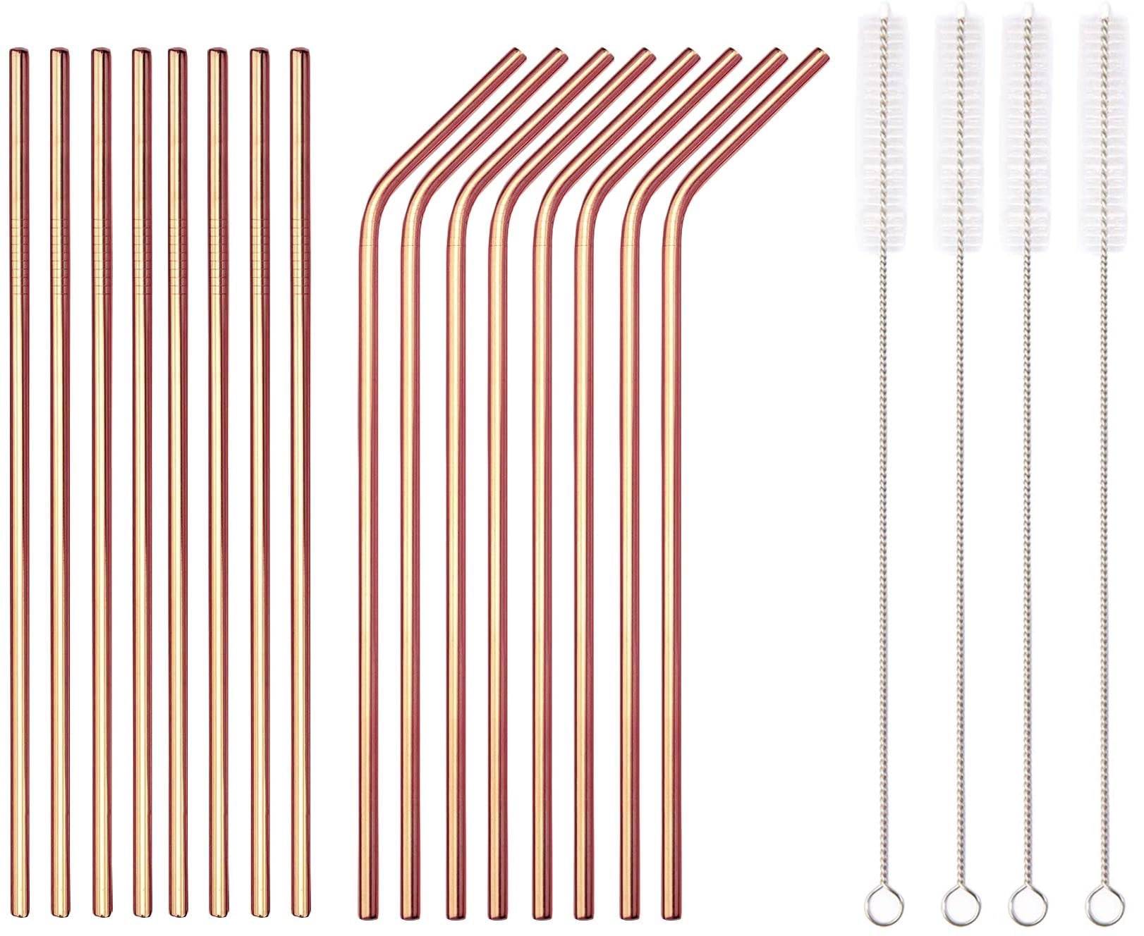 20 Pieces Stainless Steel Straws, 8.5" Reusable Straws, with Carry Case ...