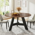 Tribesigns Round Dining Table for 4 People, 47 Inch Circle Wood Kitchen ...