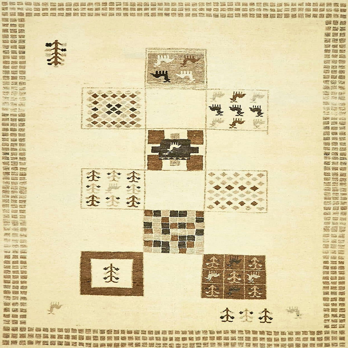 Ahgly Company Indoor Square Abstract Metallic Gold Solid Area Rugs, 5 ...