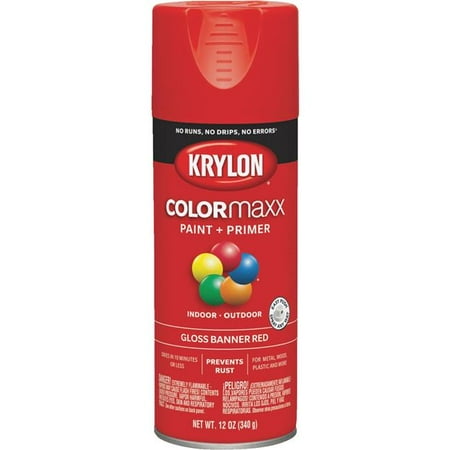 Krylon Diversified Brands 249410 12 oz Gloss Spray Paint, Ban Red ...