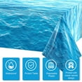 Ocean Waves Plastic Tablecloth Blue Water Print Table Cover Ocean ...