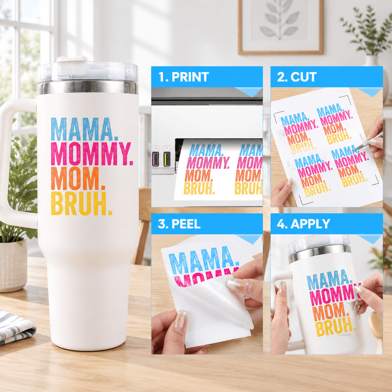 56PCS Glossy Vinyl Sticker Paper A4 8.26x11.69in for Inkjet Printers ...