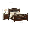 Miri Arched Queen Bed, Carved Leaf Details, Reeded Pilasters, Oak Brown ...