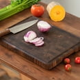 Muso Wood Walnut Wood Checkered Cutting Board with Feet 16 x 12 In ...