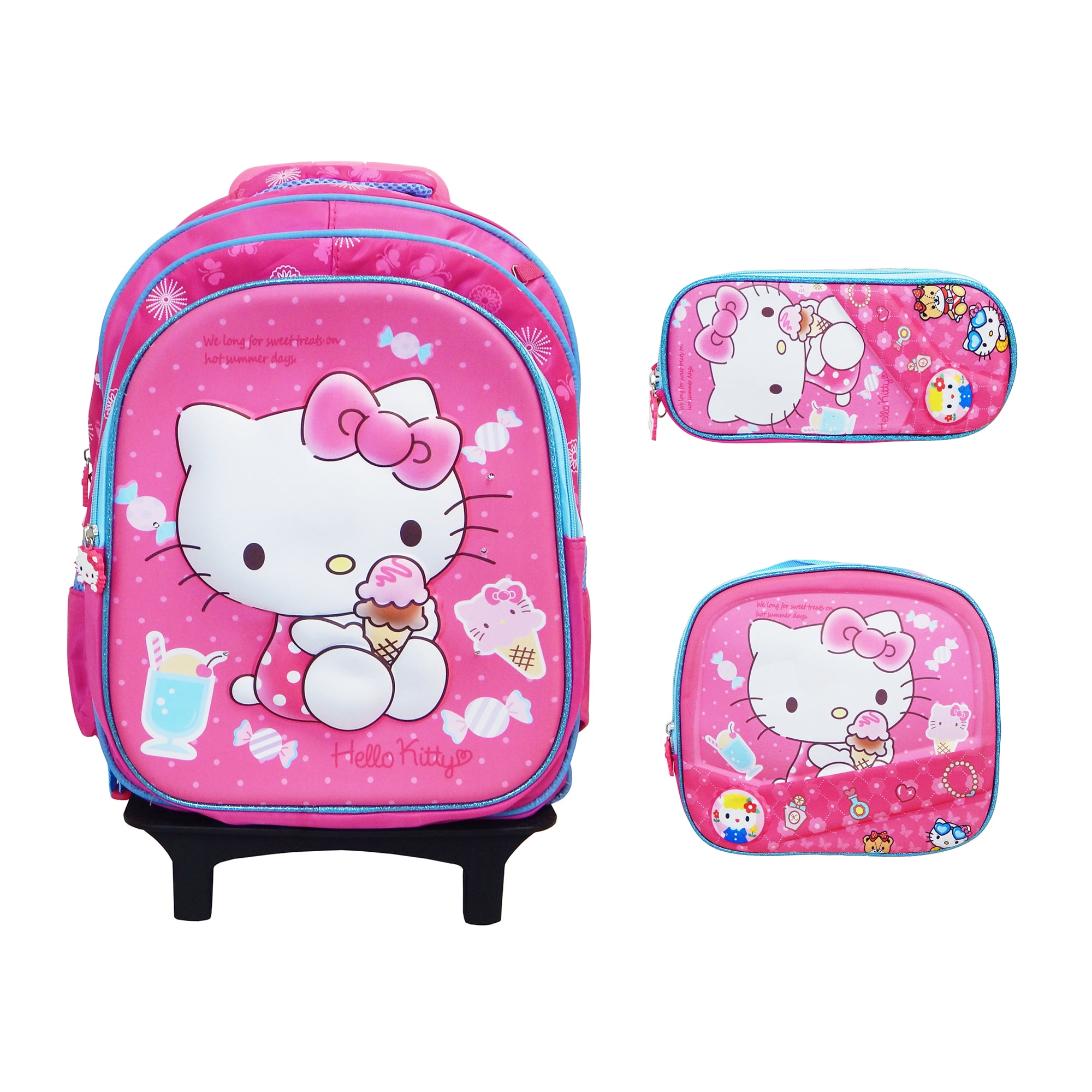 Mochila De Carrito 3d Hello Kitty Mod 3 4 Pzas + Lonchera Y Lapicera ...