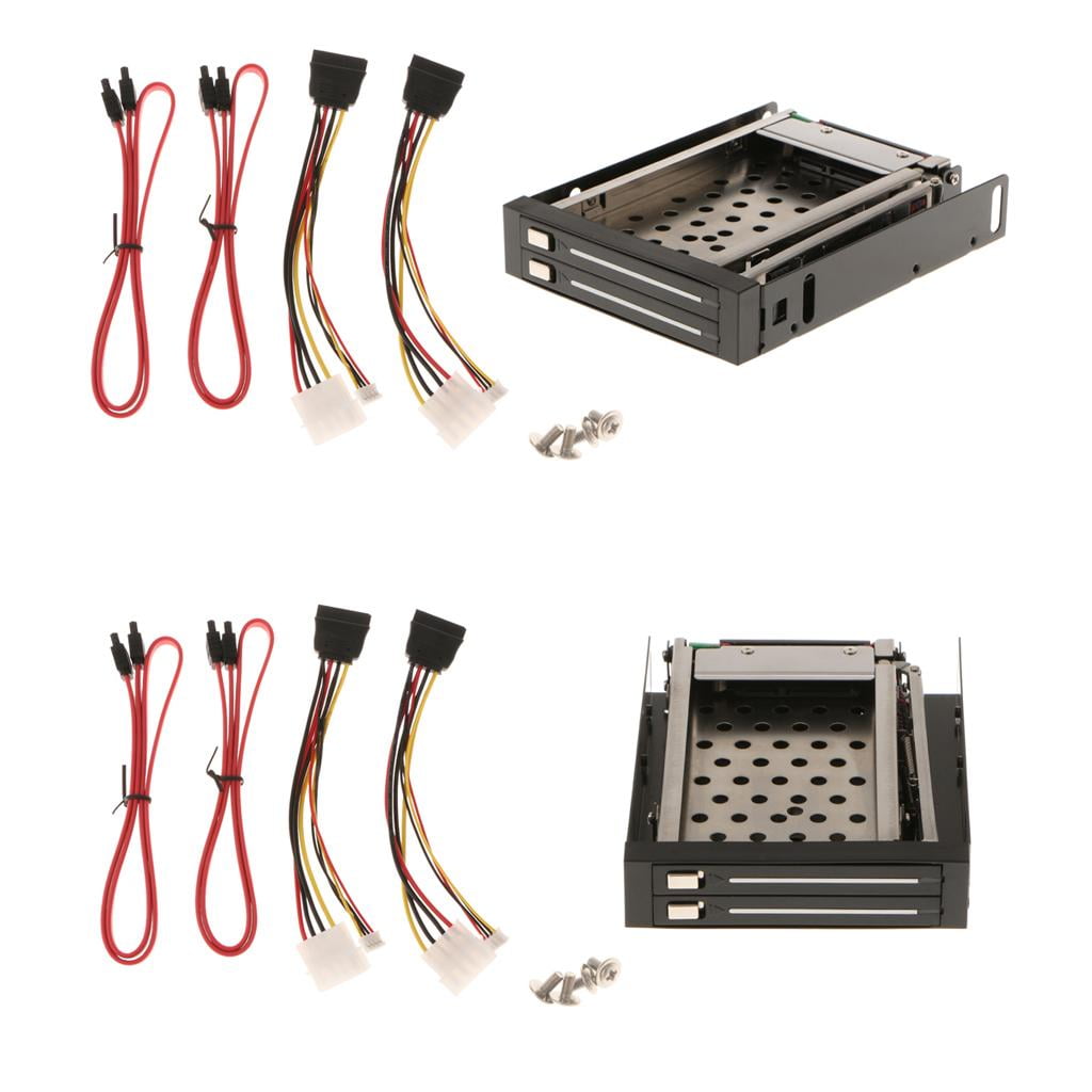 2xDual Bay 2.5 '' Duro HDD SSD Trayless Caddy Internal Rack Hugo Dual ...