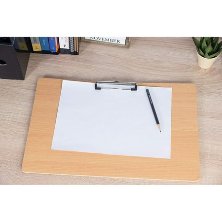 Landscape Clipboard with Low Profile Clip - Horizontal Hardboard Clip ...