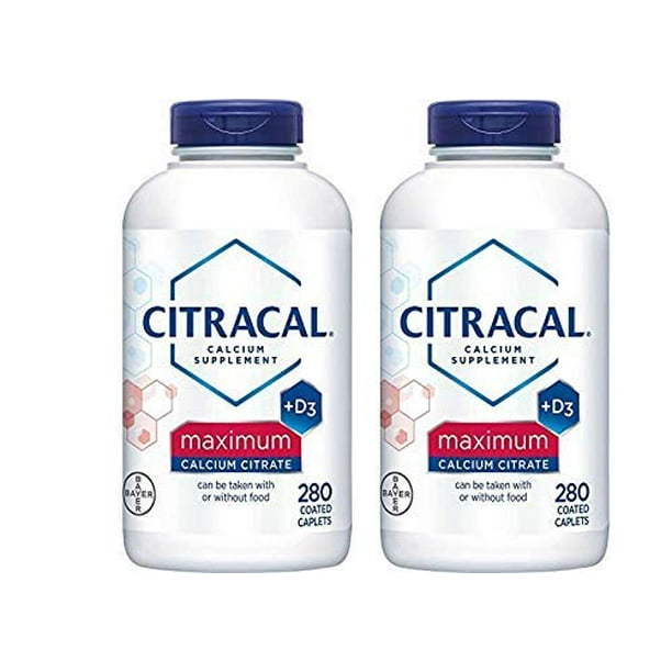Citracal - Calcium Citrate with Vitamin D3 - 2 Bottles, 280 Caplets ...