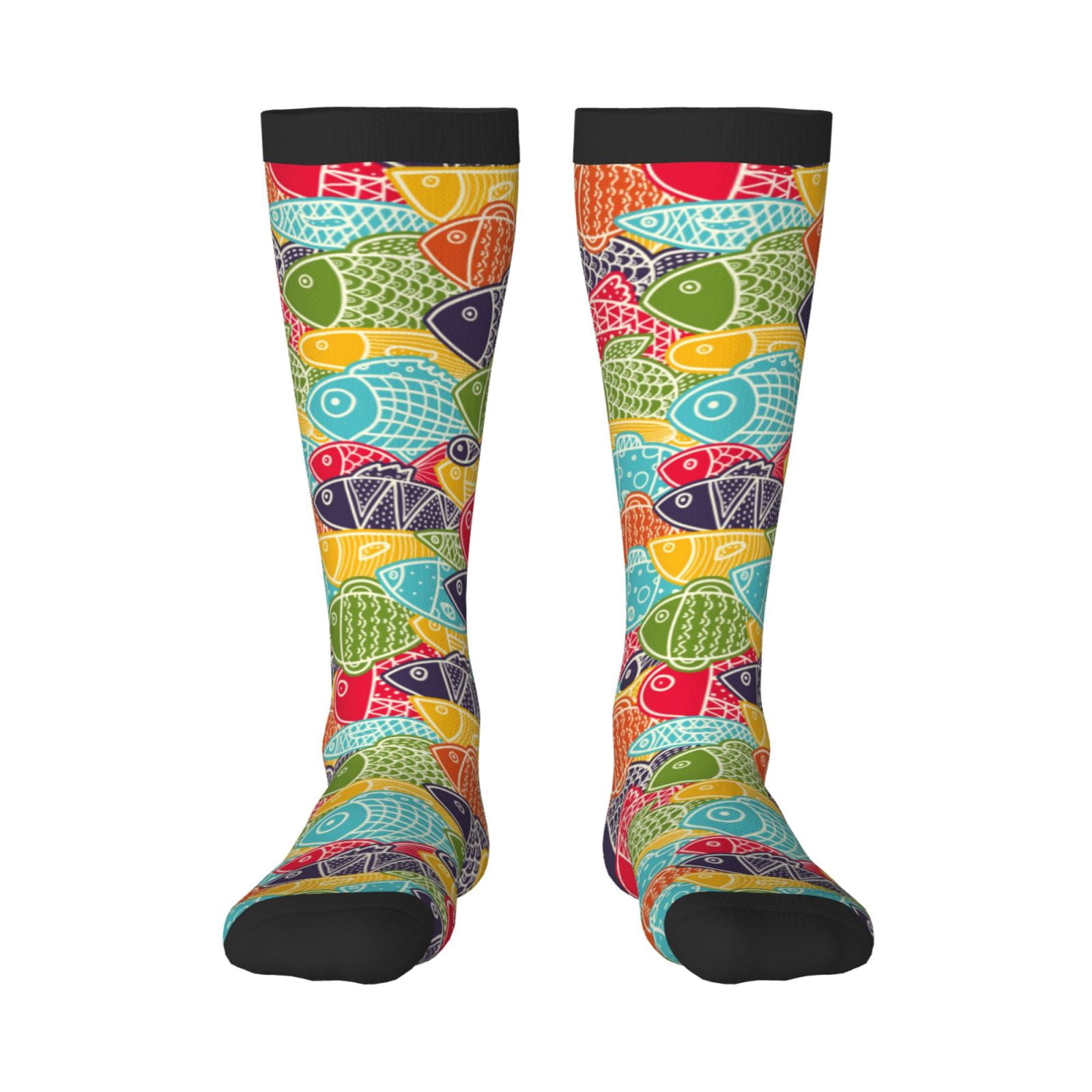 Fotbe Colorful Fish 2 Calcetas Divertidas Estampadas para Hombre y ...